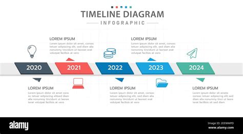 Infografik Vorlage für Unternehmen 5 Schritte modernes Timeline
