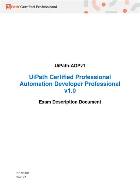 Uipath Certified Professional Automation Developer Professional Exam