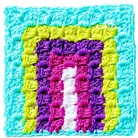 Colorful Rainbow Mini C2c Crochet Square Pattern Free And Easy