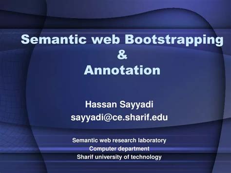 Ppt Semantic Web Bootstrapping And Annotation Powerpoint Presentation