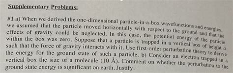 Solved Supplementary Problems 1 A When We Derived The