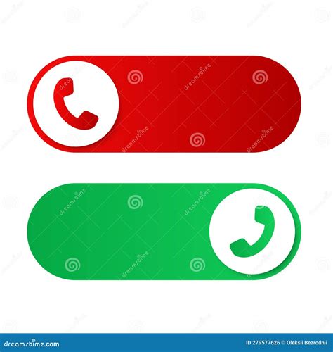 Accept Or Reject Mobile Phone Call Buttons Stock Vector Illustration