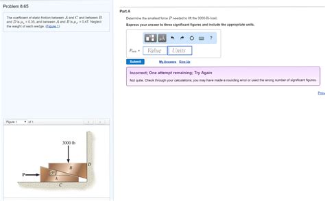 Solved The Coefficient Of Static Friction Between A And C