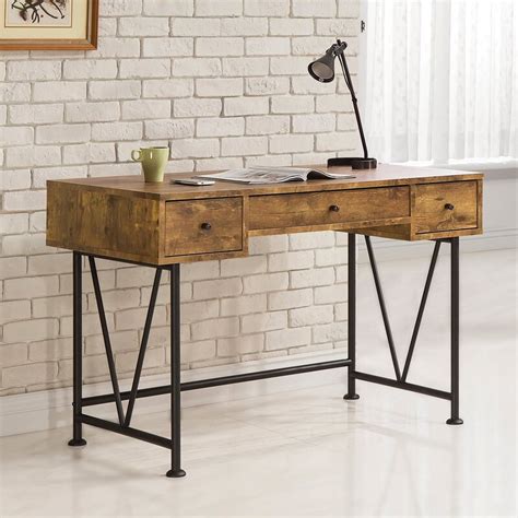 Stories Farmhouse Rustic Home Office Drawer Writing Desk Wayfair Ca