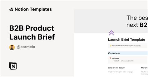 B2b Product Launch Brief Template By Carmelo Squillaci Notion Marketplace