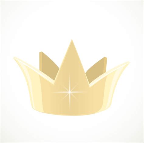 흰색 배경에 고립 된 황금 왕관 프리미엄 벡터