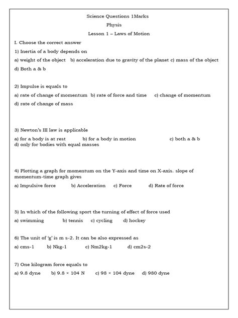 Science Questions 1marks3 Pdf Sound Nuclear Reactor