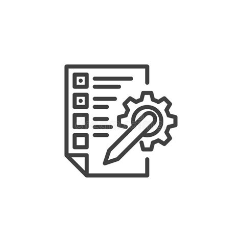 Technical Support Service Line Icon Stock Vector Illustration Of Document Checkbox 256525339