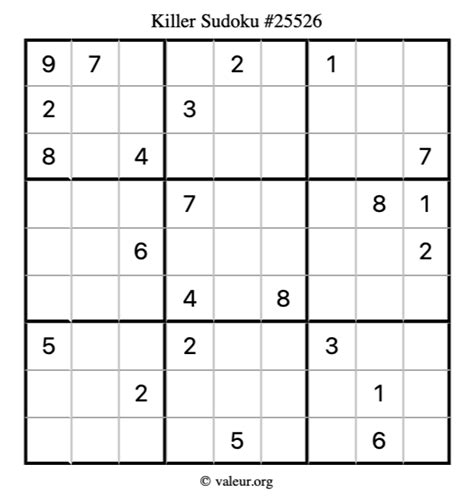 Killer Sudoku Puzzle 25526 Killer Sudoku Puzzle 25526