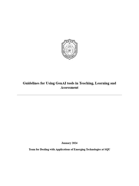 Guidelines For Using Genai Tools In Teaching Learning And Assessment 20 3 2024 Docx Pdf