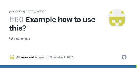 Example How To Use This Issue Joonson Syncnet Python Github