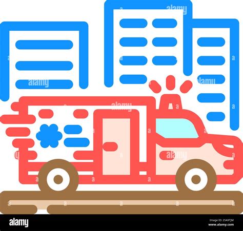 Ambulance Dispatch Color Icon Vector Ambulance Dispatch Sign Isolated