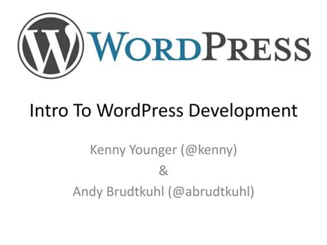 getting started with wordpress development pptx web development