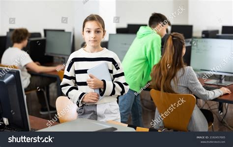 Portrait Babegirl Girl Computer Class Babe Stock Photo Shutterstock