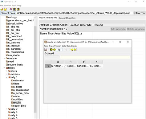 Openmcsimulationnxh5 Does Not Contain Tally Results · Issue 2430