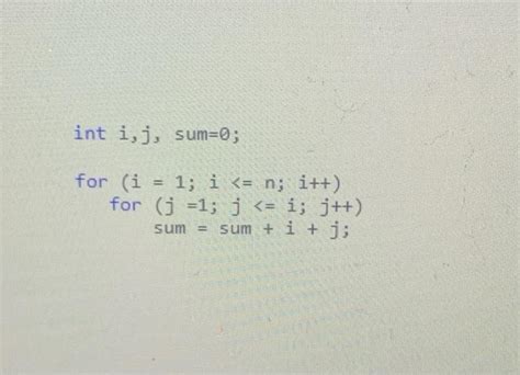 Solved Int I J Sum For I I