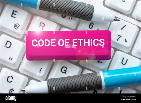 Conceptual Display Code Of Ethics Word For Moral Rules Ethical Integrity Honesty Good Procedure