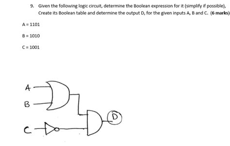 Given The Following Logic Circuit Determine The Boolean Expression For