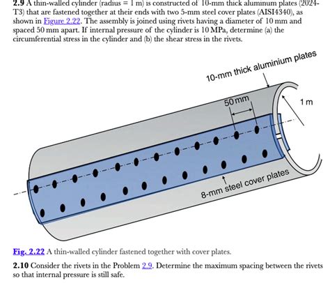 Solved 2 9 A Thin Walled Cylinder Radius 1 M Is