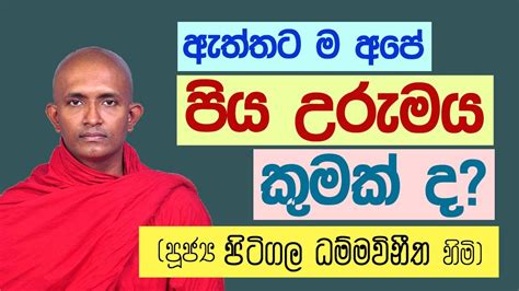ඇත්තටම අපේ පිය උරුමය කුමක්ද පූජ්‍ය පිටිගල ධම්මවිනීත හිමි Youtube