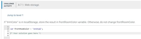 Solved Challenge 871 Web Storage Activity Jump To Level