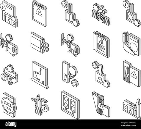 Electrical Installation Tool Isometric Icons Set Vector Stock Vector Image And Art Alamy