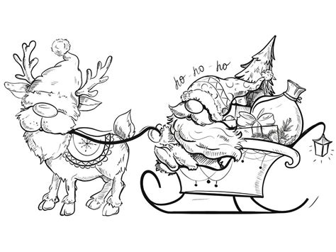 Coloriage traîneau du Père Noël dessins à imprimer