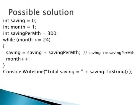 Revision Exercises On Loop Ppt