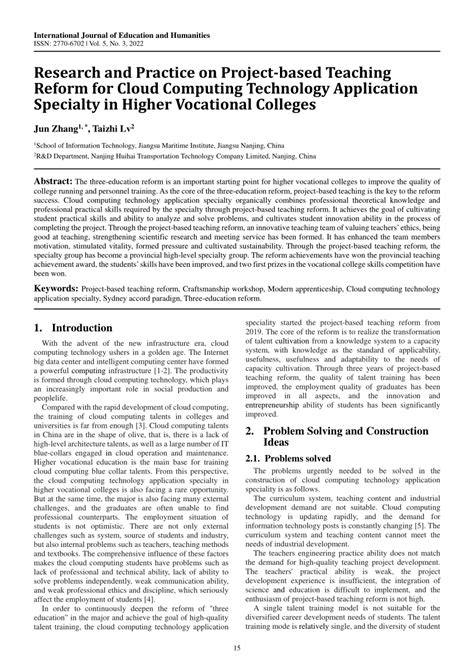 Pdf Research And Practice On Project Based Teaching Reform For Cloud Computing Technology