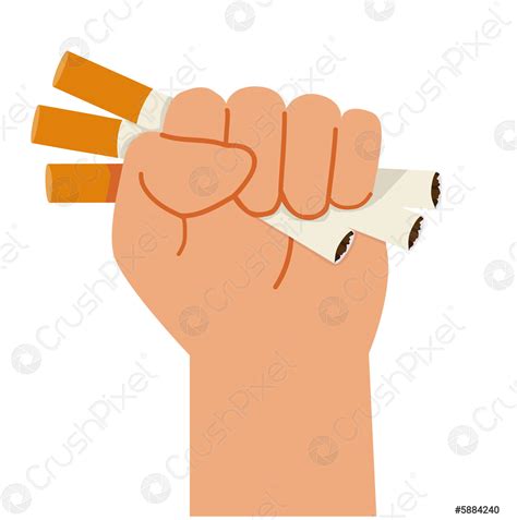 Man Fist Cigarette Butt Crushed Flat Stock Vector Crushpixel