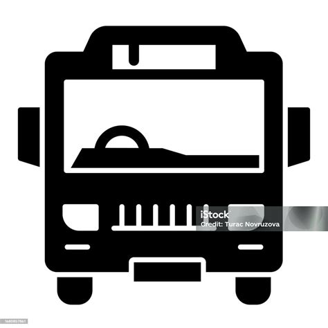 셔틀 버스 솔리드 아이콘 대중 교통 개념 흰색 배경에 자동 버스 표지판 글리프 스타일의 모바일 개념 웹 디자인의 버스 아이콘 벡터 그래픽 검은색에 대한 스톡 벡터 아트 및