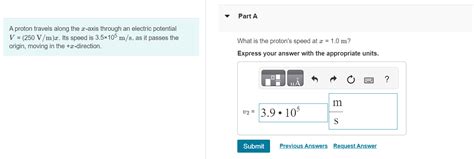 Solved A Proton Travels Along The X Axis Through An Electric