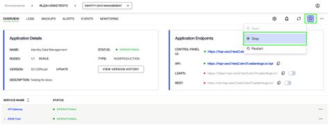 Stop And Restart An Application Radiant Logic Documentation