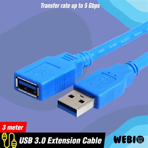 3m Usb 30 Male To Female Extension Cable 3 Meters Extender Extension