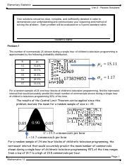 Unit Review Solutions Pdf Elementary Statistics Unit Review Solutions Your Solutions