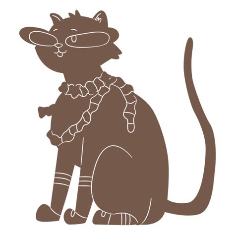 Cut Out Cat Design Wearing Glasses Png And Svg Design For T Shirts