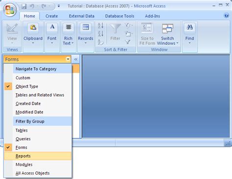 Ms Access Display Reports In The Navigation Pane