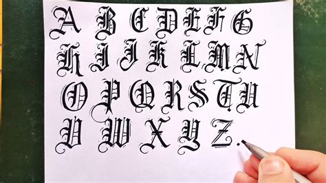 Old English Calligraphy Alphabet