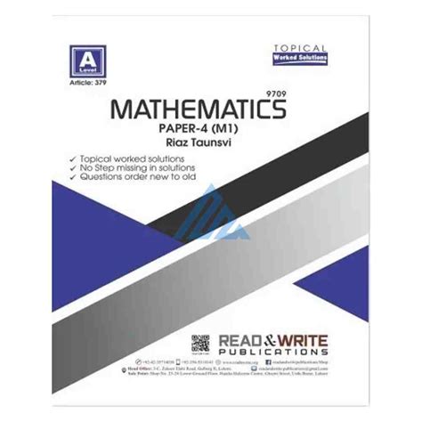 A Level Mathematics Paper 4 M1 Topical Solved Read And Write Maryam Academy Booksellers