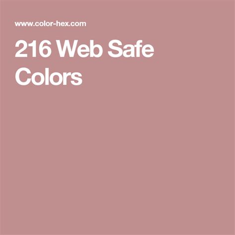 Web Safe Colors