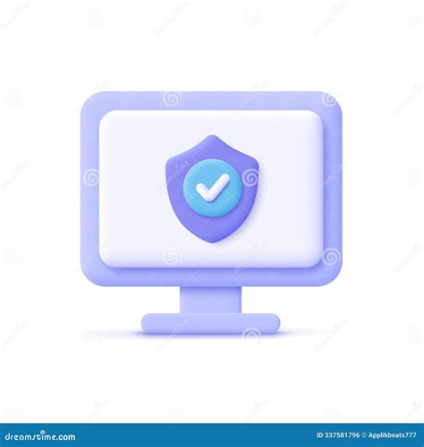 Laptop Computer With Security Shield Symbol Data Protection Internet Security Concept 3d