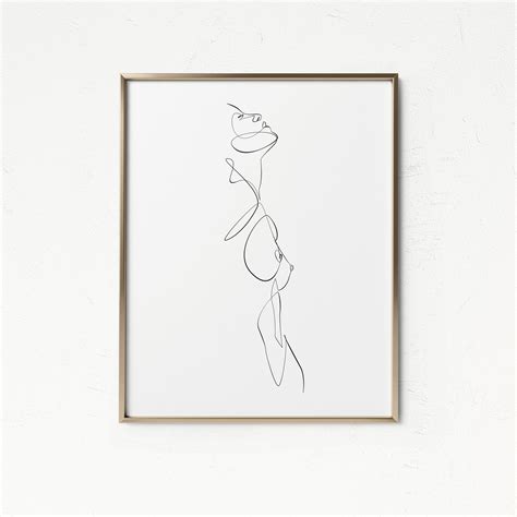 Digital Prints Line Drawing Woman Line Women Wall Art Female Nudity