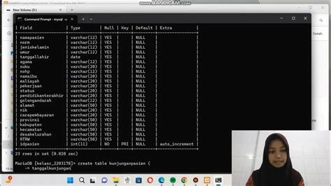 tugas basis data membuat database di apk xampp dan command promt youtube