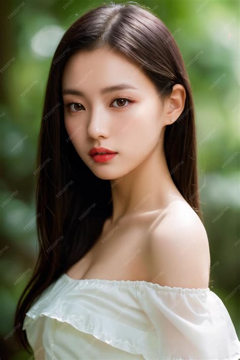Premium Ai Image Portrait Of Beautiful Japanese Women With Long Black