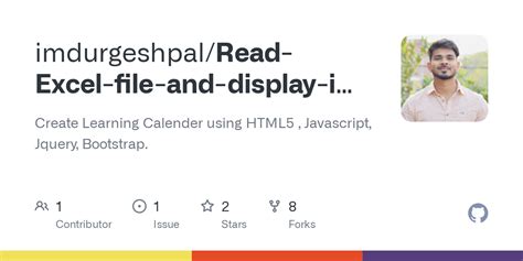 Github Imdurgeshpalread Excel File And Display In Html Create Learning Calender Using Html5