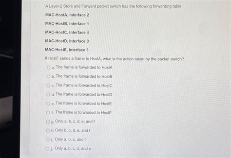 Solved A Layer 2 Store And Forward Packet Switch Has The