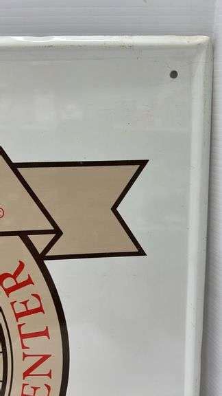 Original Two Sided Metal Sign Reads Winchester Ammunition Advisory Center Albrecht Auction