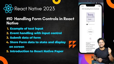 10 Handling Form Controls In React Native Reactnative Forms Mobileapp Youtube
