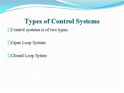 Control Systems A Control System Is An Interconnection