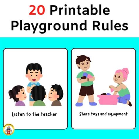 Playground Recess Rules Posters Behavior Expectations For Outdoor Play